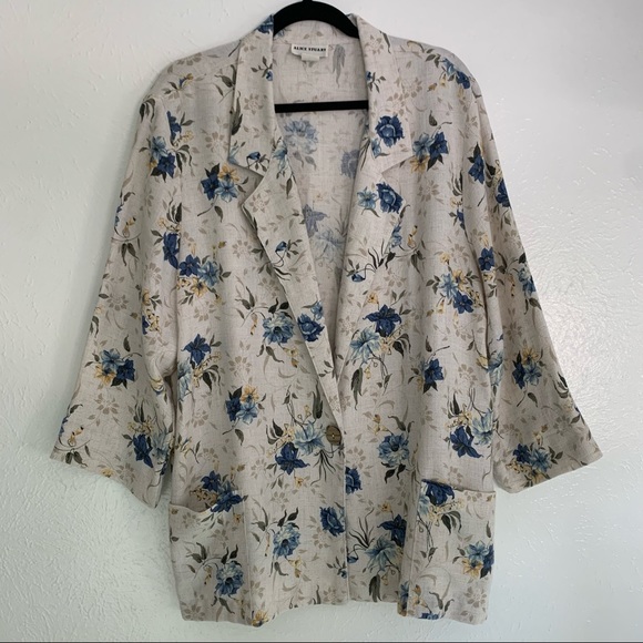 Alice Stuart | Jackets & Coats | Vintage Alice Stuart Linen Floral ...